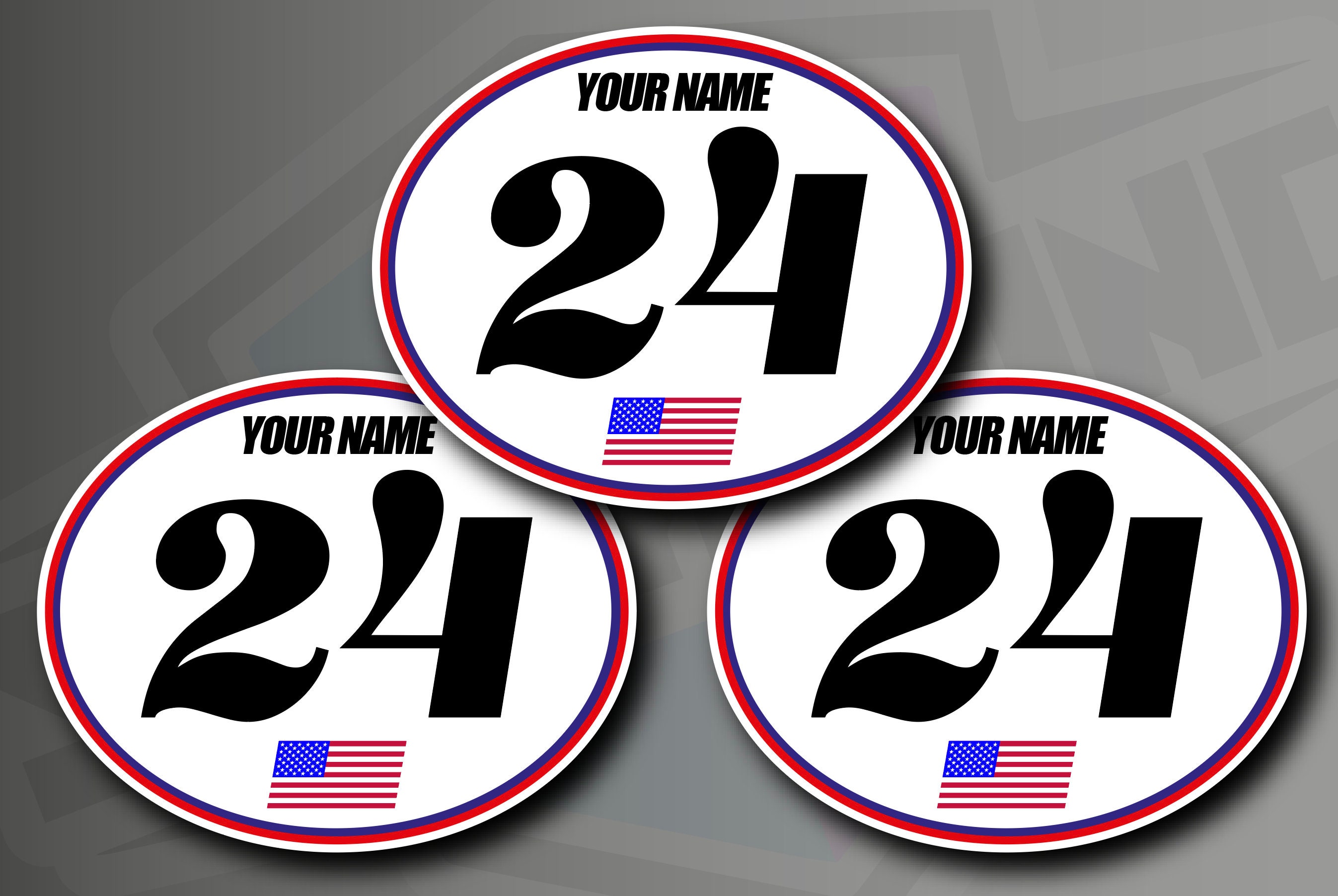 Vintage Racing Number Decals