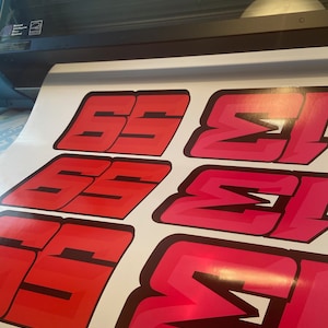 3 X Custom Racing Numbers - Vinyl Stickers Decals - Race Motorcycle ...