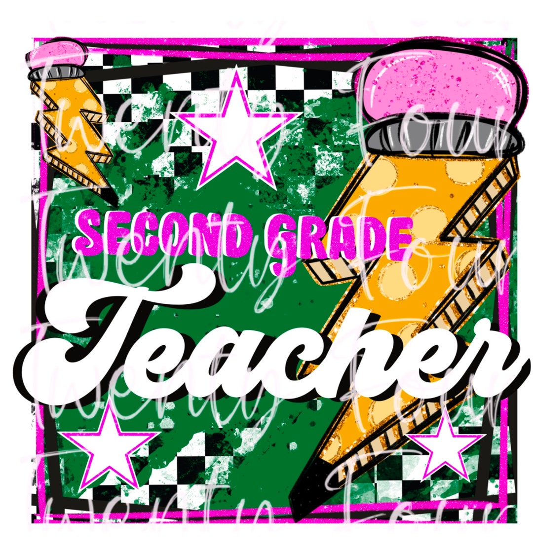 Second Grade Teacher Png, Teacher Shirt, Sublimation Png, Printable Png ...