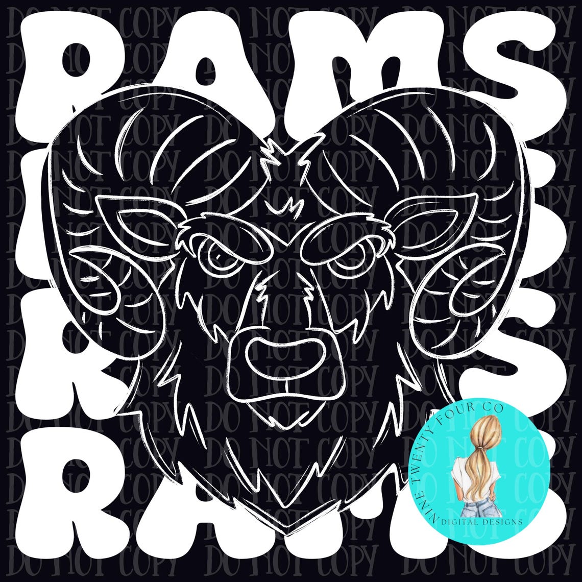 Rams Spirit Png, Rams Spirit Wear Png, Rams White Png Sublimation Png ...