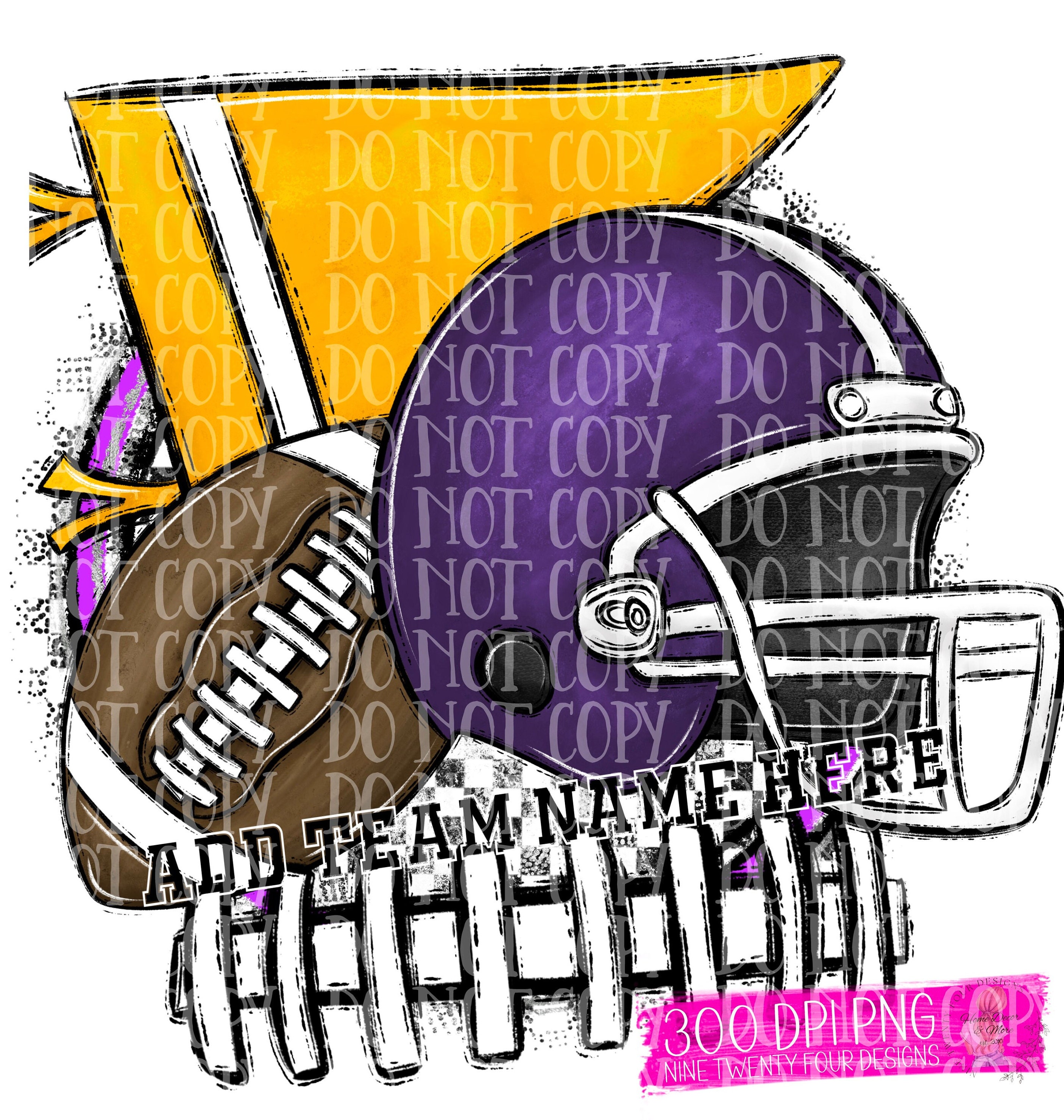 Football Season Png,sublimation Design, Purple Gold Football, Football ...