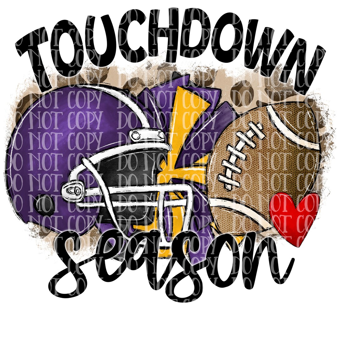 Touchdown Season Png,sublimation Design, Purple Gold Football, Football ...