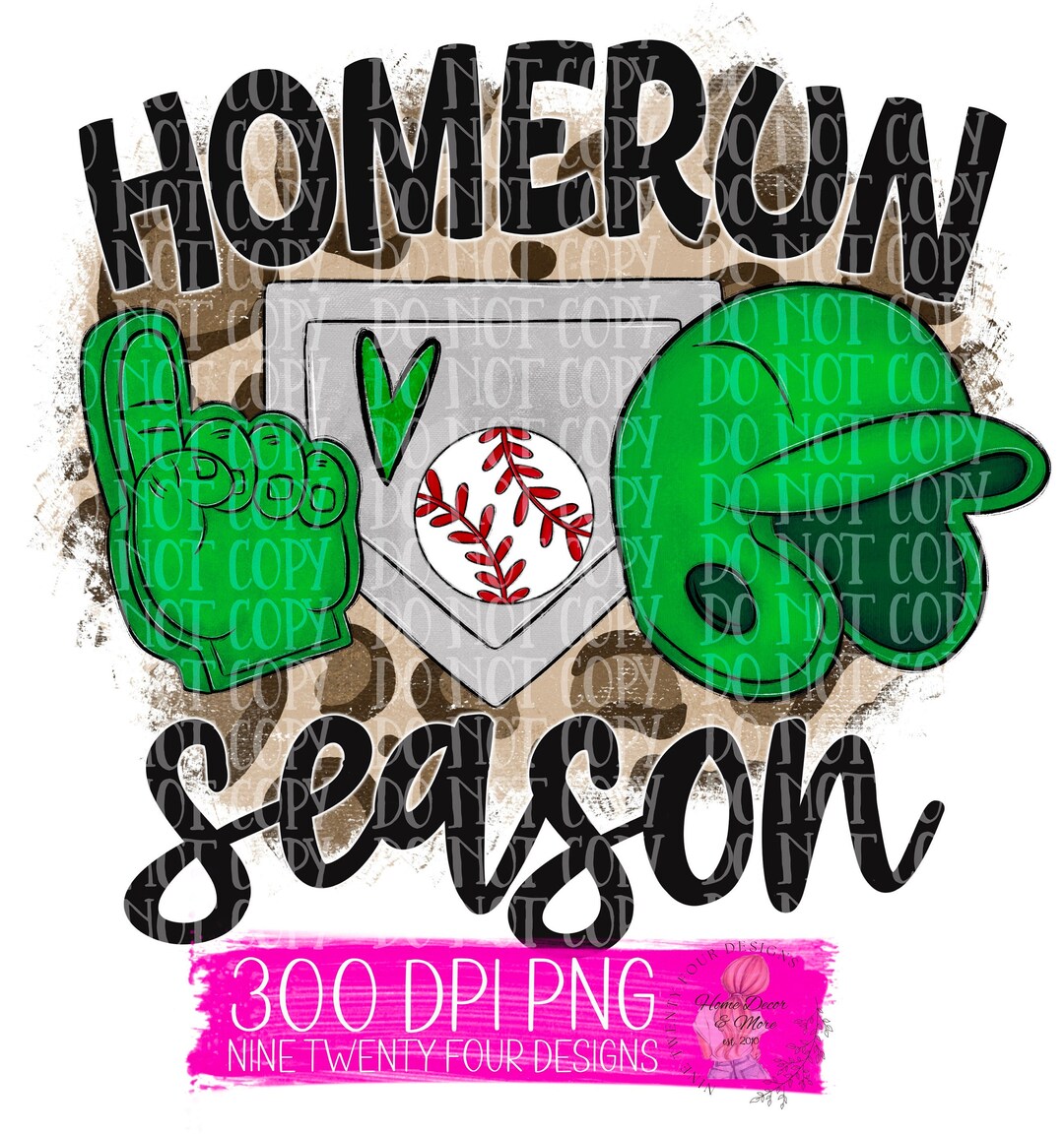 Homerun Season Png,sublimation Design, Green Baseball, Baseball Shirt ...