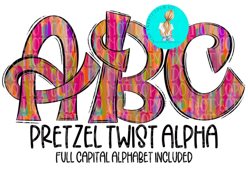 Pretzel Twist Alpha, Png Alpha, Digital Alpha, Painted Alpha, Colorful ...