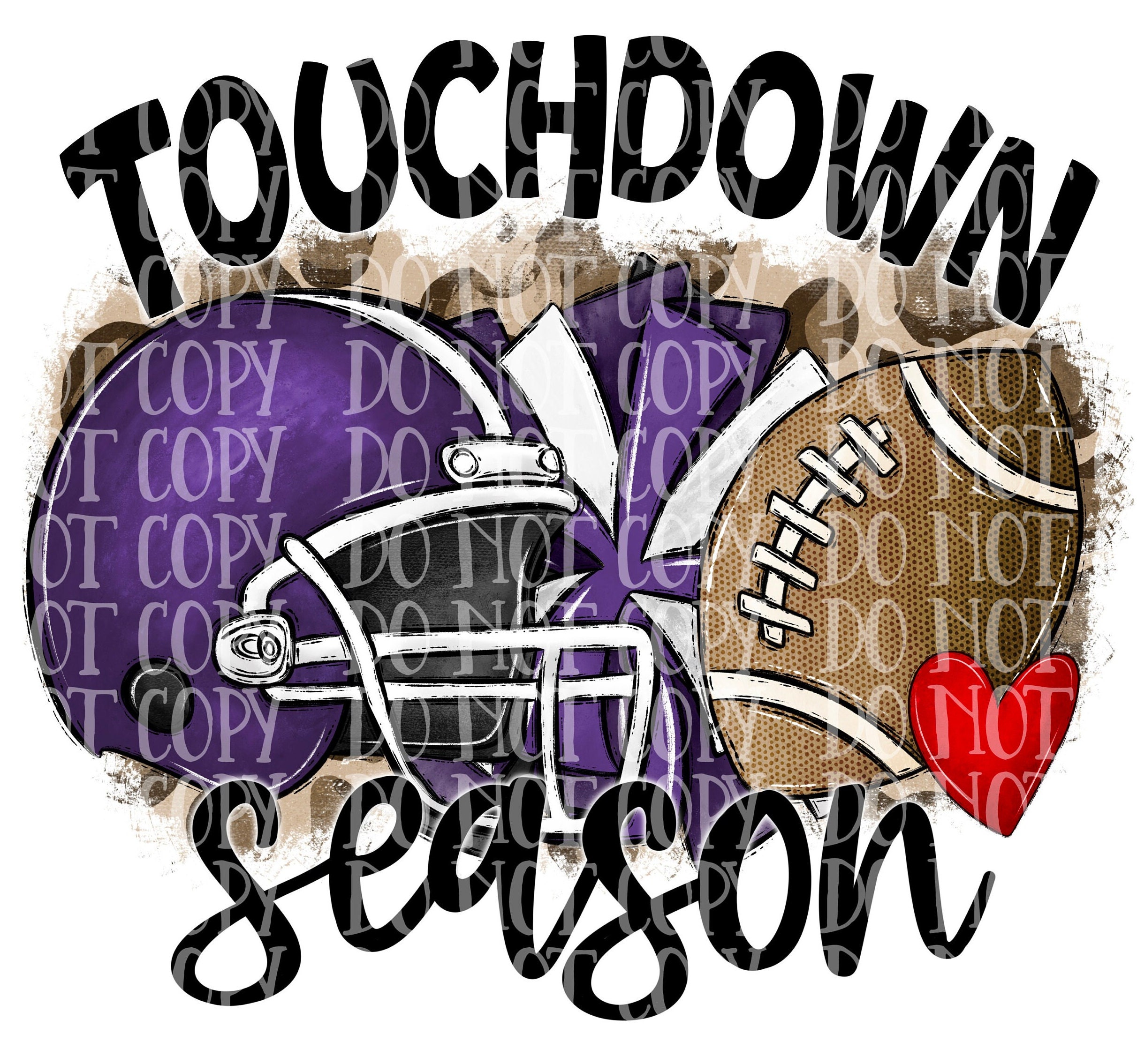 Touchdown Season Png,sublimation Design, Purple Football, Football ...