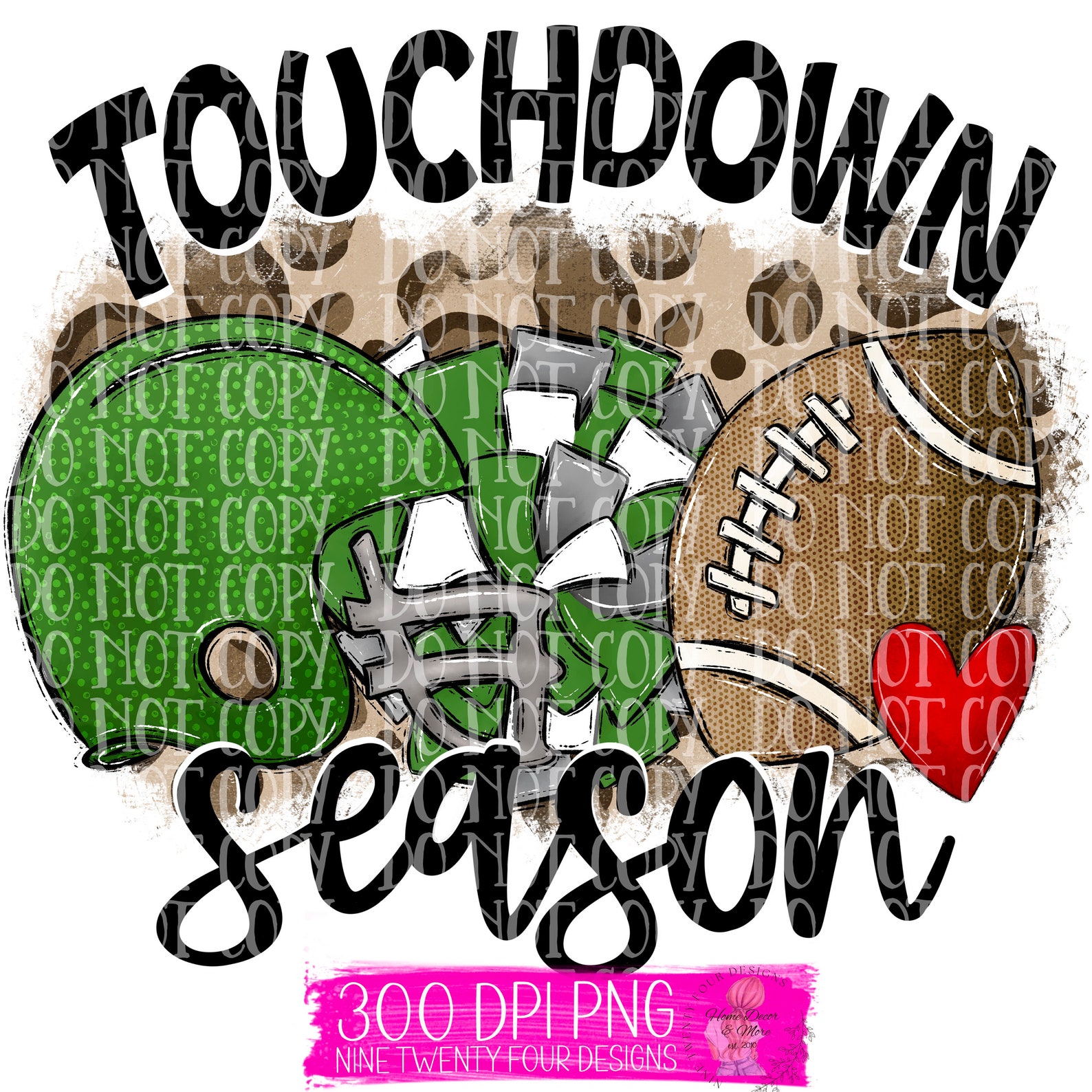 Touchdown Season Png,sublimation Design, Green Football, Football Shirt ...