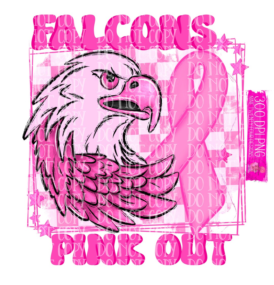 Falcons Pink Out Spirit Png, Falcons Spirit Wear Png, Sublimation Png ...