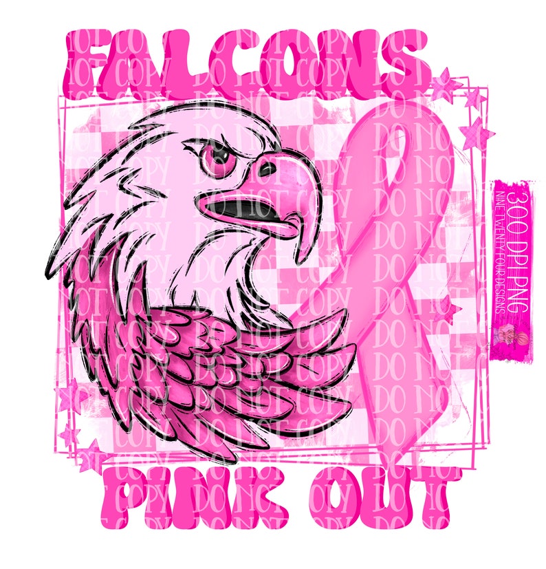 Falcons Pink Out Spirit Png, Falcons Spirit Wear Png, Sublimation Png ...