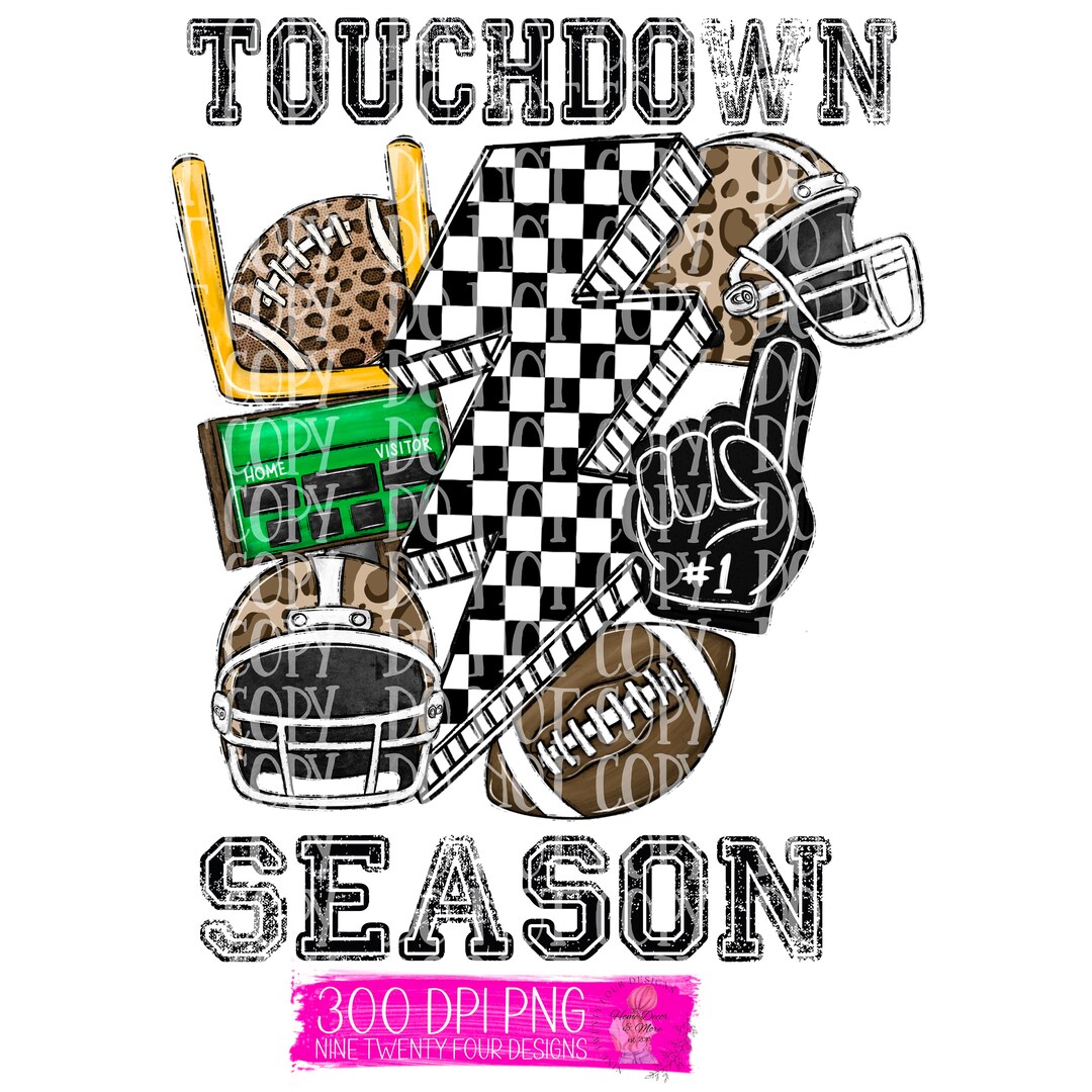 Touchdown Season Png,sublimation Design, Leopard Football, Football ...