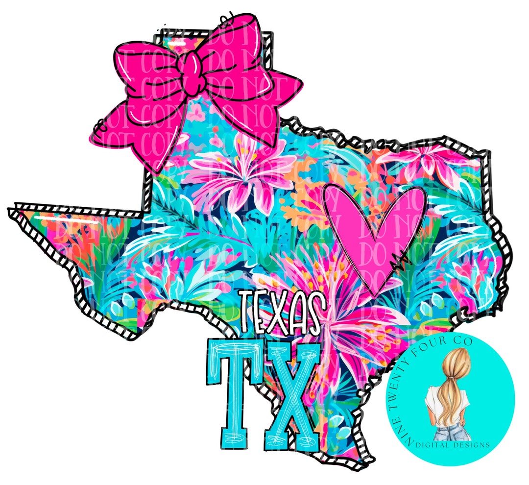 Preppy Texas Png, State of Texas Png, Doodle State, Printable PNG ...