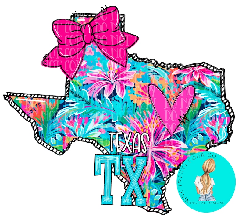 Preppy Texas Png, State of Texas Png, Doodle State, Printable PNG ...