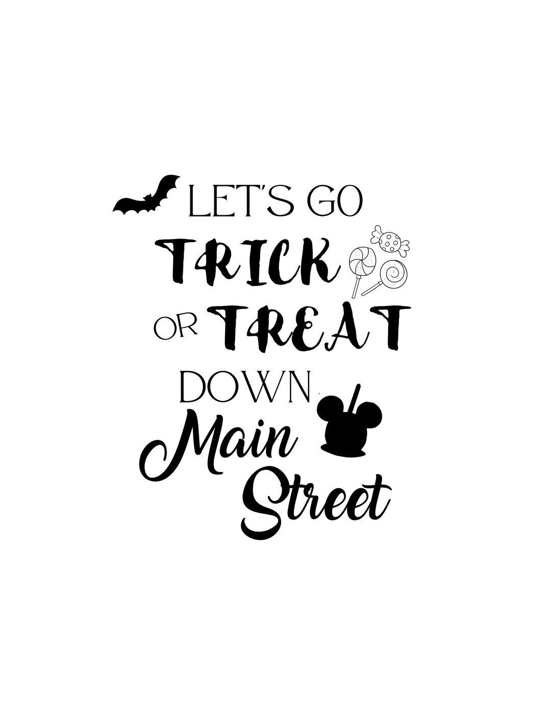 Trick or Treat Down Main Street // Not so Scary Halloween // SVG PNG ...