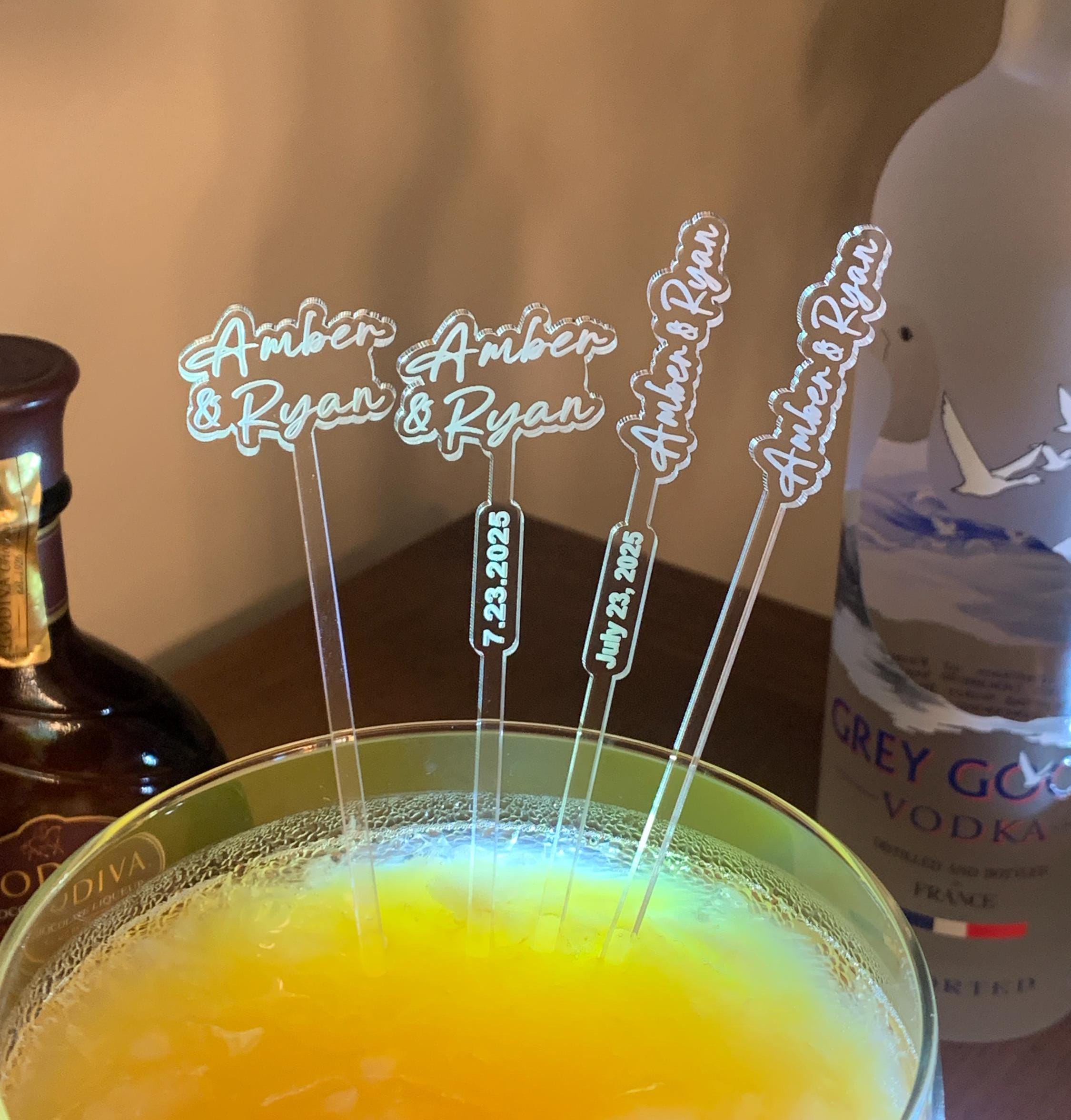 Drink Stirrers Wedding Personalized Custom Stir Sticks Last Name ...