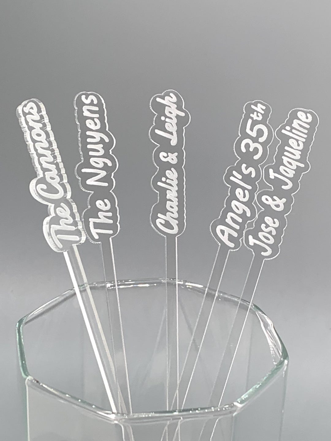 25 Personalized Drink Stirrers, Custom Name Stir Sticks, Cocktail Party ...