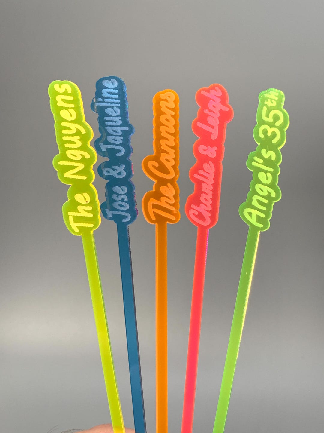 25 Color Personalized Drink Stirrers, Custom Name Stir Sticks, Cocktail ...