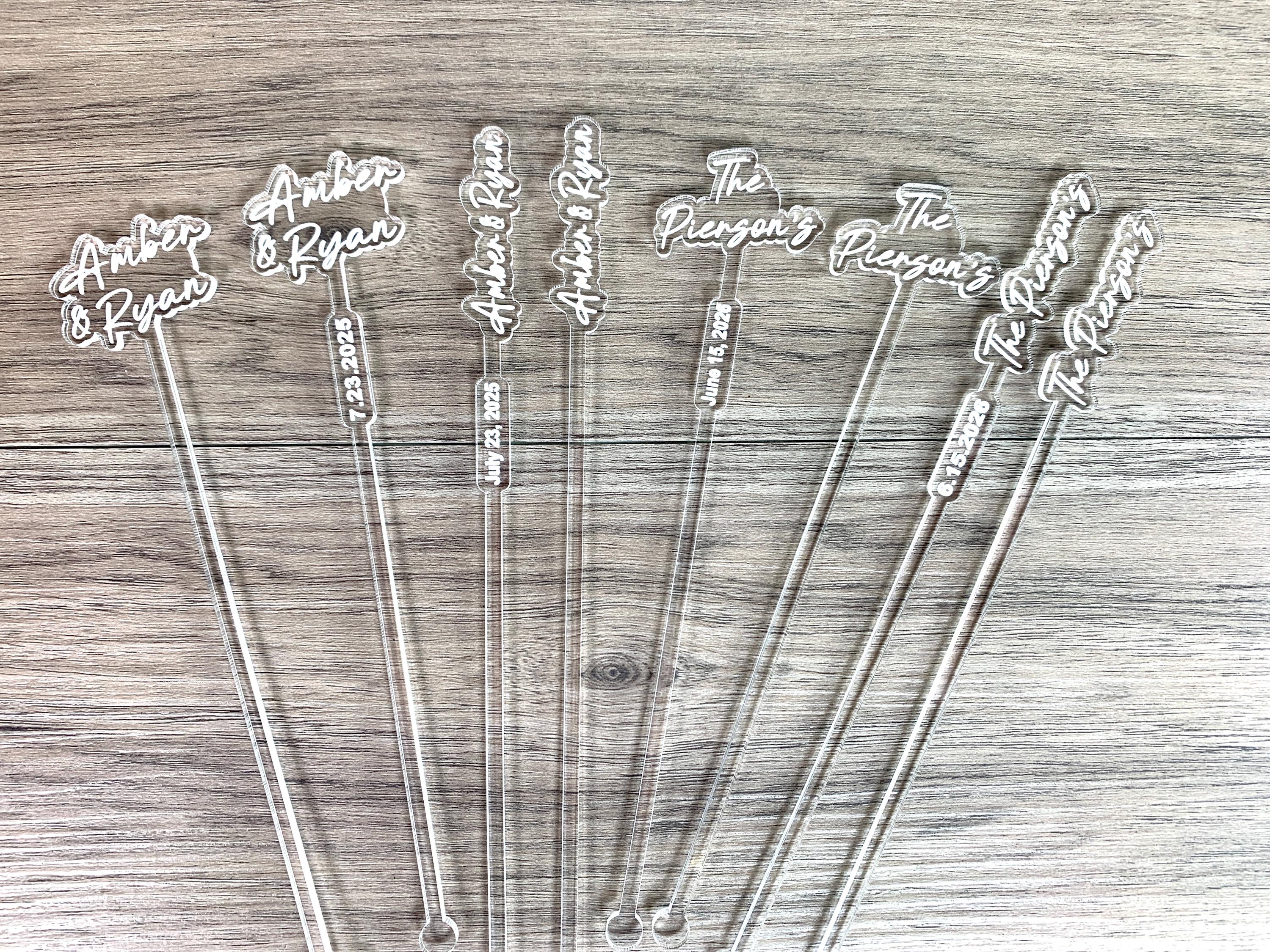 25 Personalized Drink Stirrers for Celebrations Custom Stir Sticks Last ...