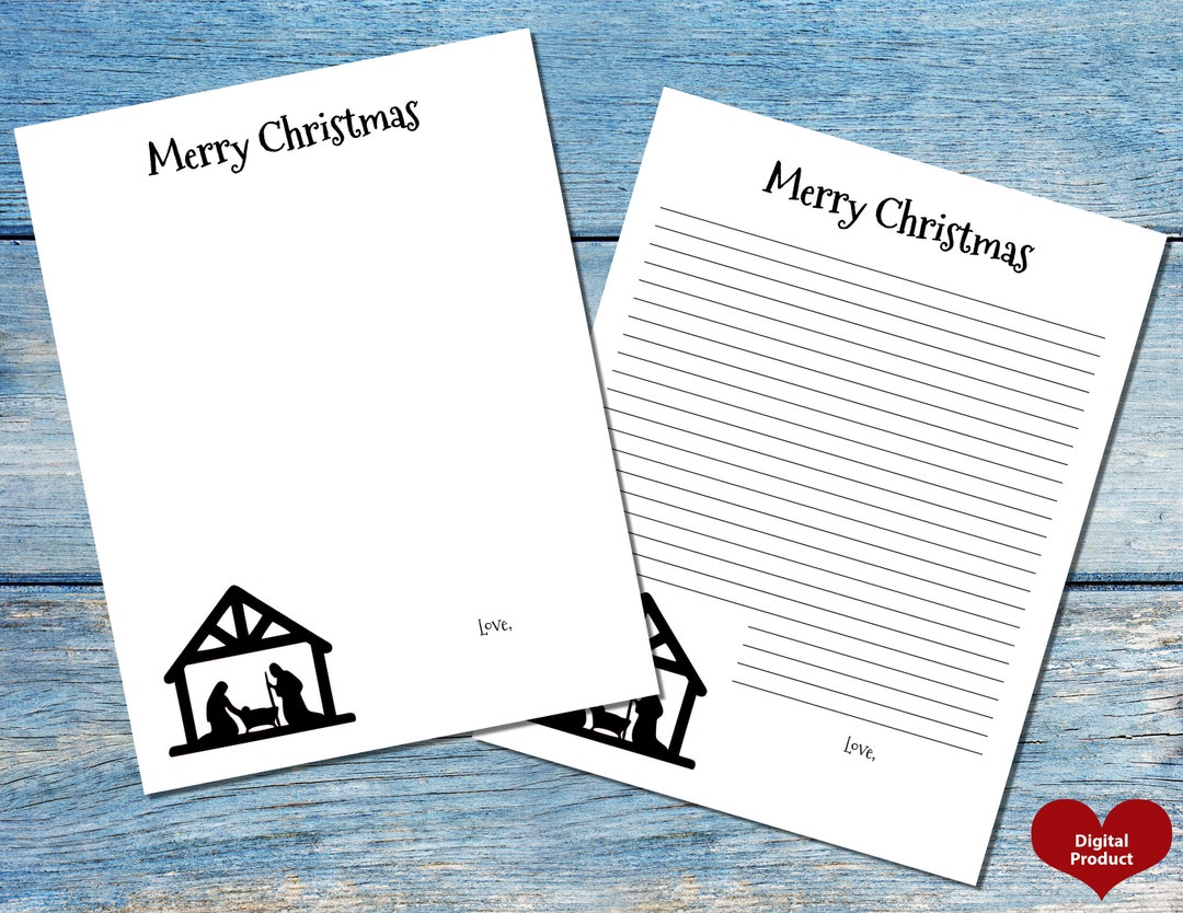 Nativity Christmas Stationary printable - Etsy