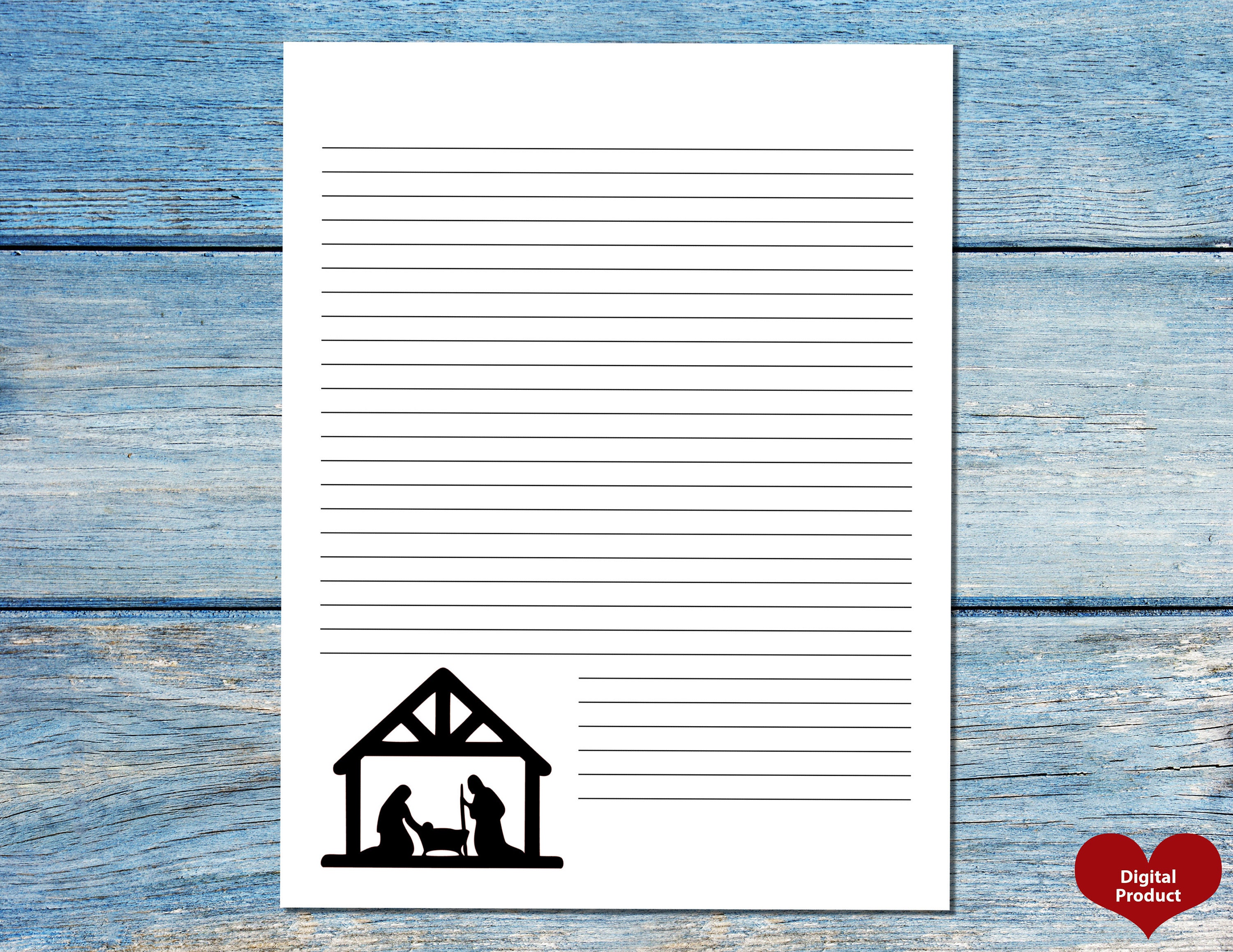 Nativity Christmas Stationary printable - Etsy