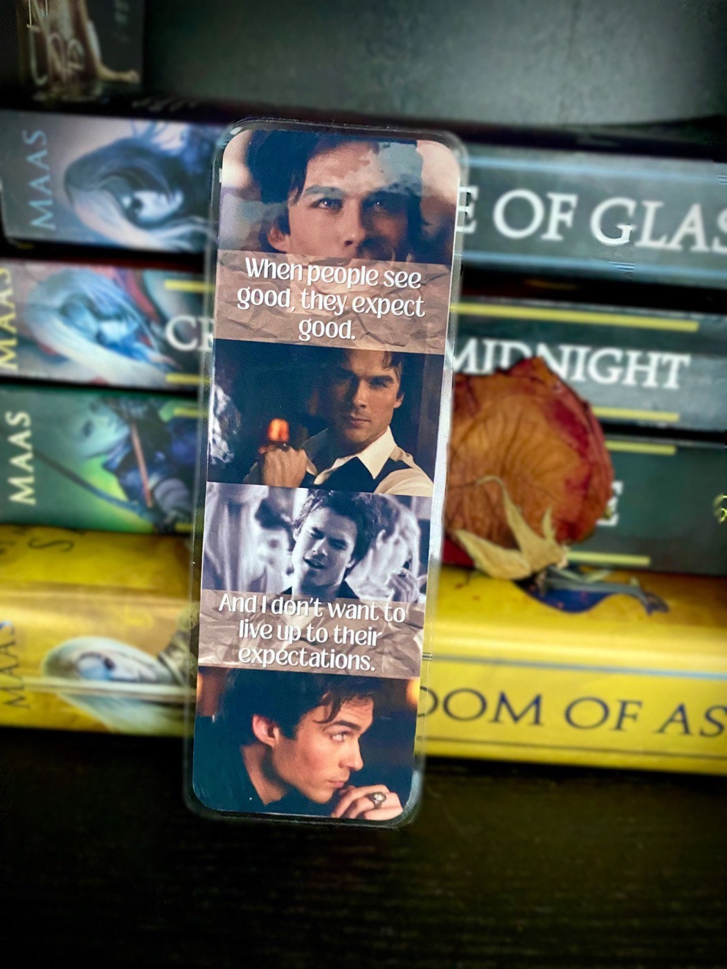 Vampire Diaries Inspired Bookmark// Damon Salvatore TVD - Etsy