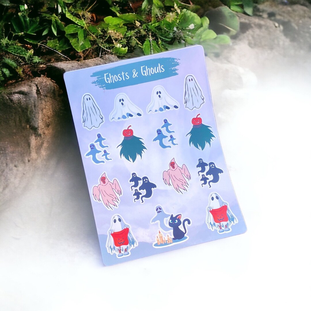 Ghost & Ghouls Themed Sticker Sheets// Halloween Sticker Sheets ...