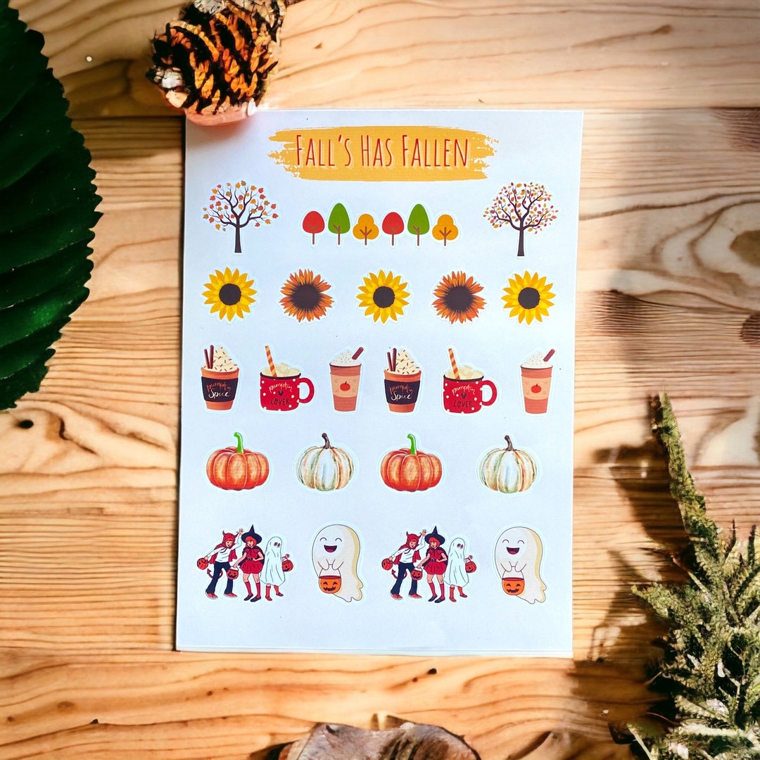 Hojas de calcomanías temáticas de otoño// Hojas de calcomanías - Etsy ...