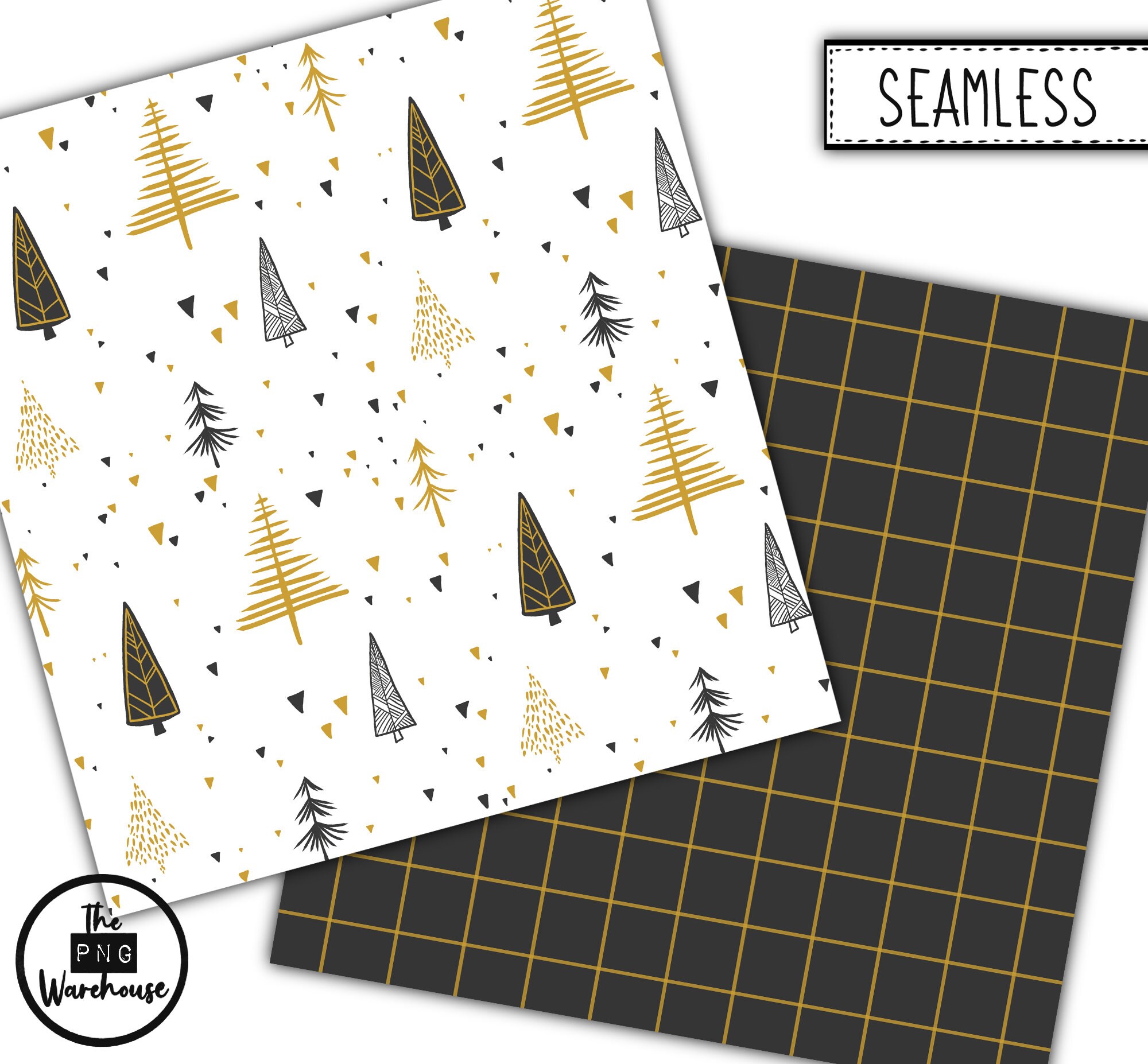 SCANDI TREES Digital Paper Pack 12 JPegs instant | Etsy