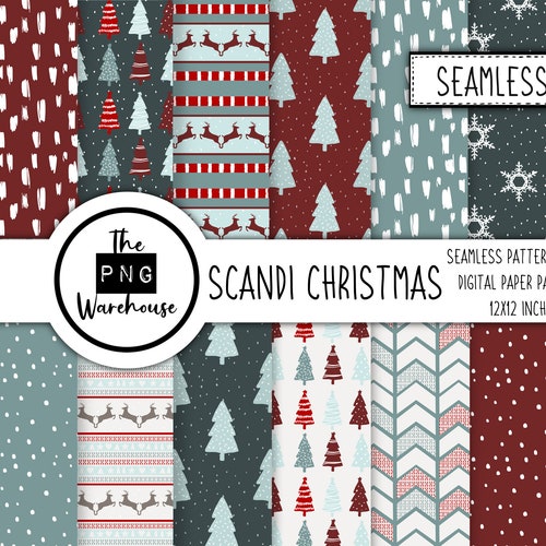 PASTEL CHRISTMAS Digital Paper Pack 12 Jpegs Instant | Etsy