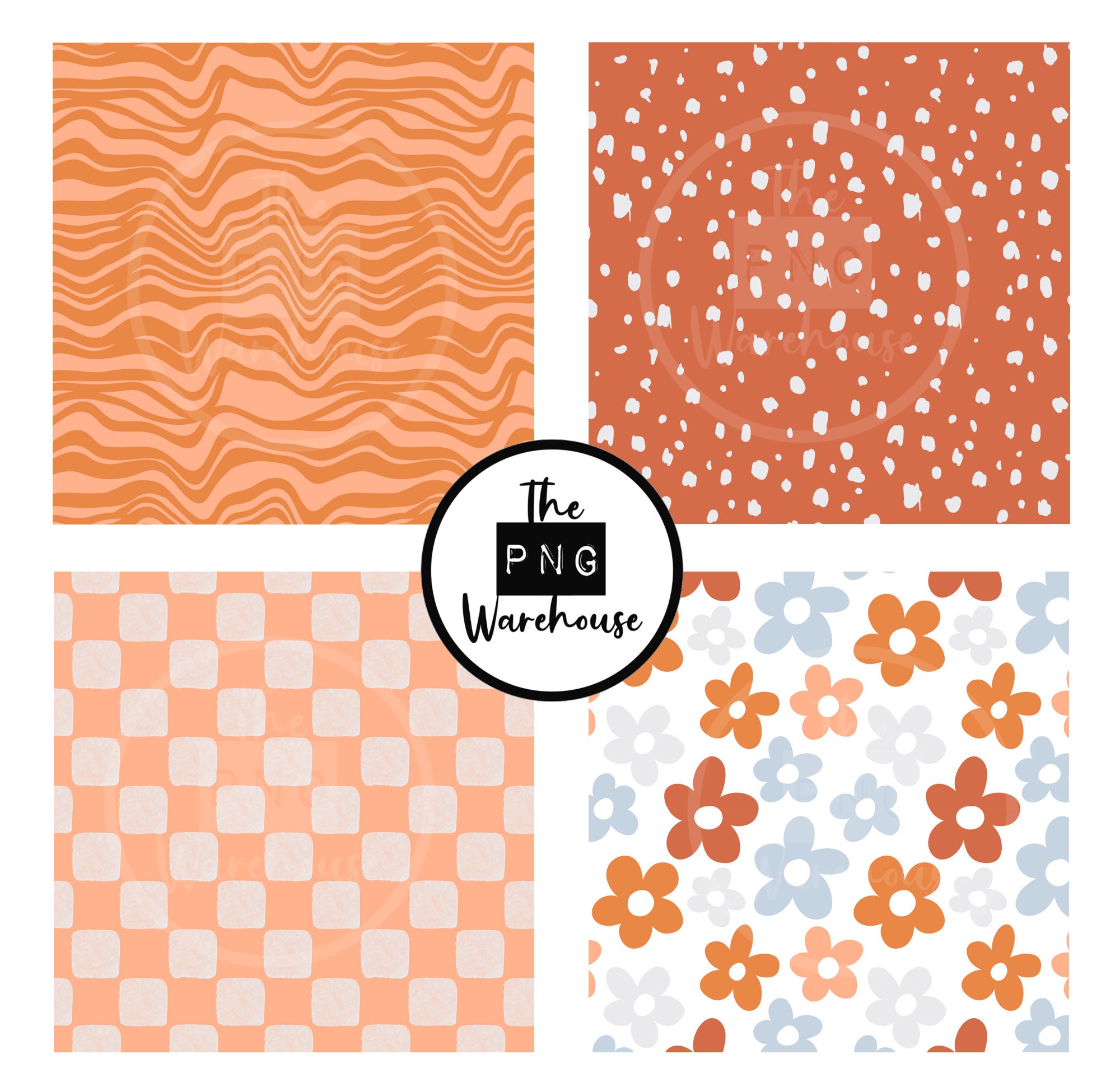 Peach Fuzz Patterns - Digital Paper Pack 12 Jpegs - Instant Download ...