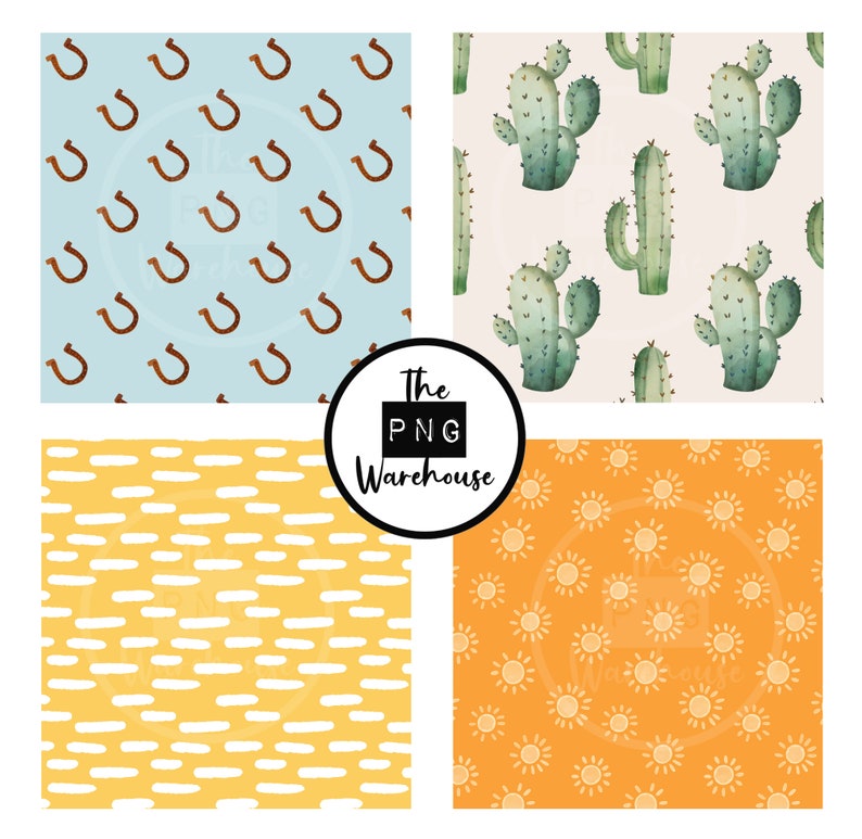 WILD WEST PATTERNS - Seamless Pattern Pack - 12 Jpegs - Instant ...