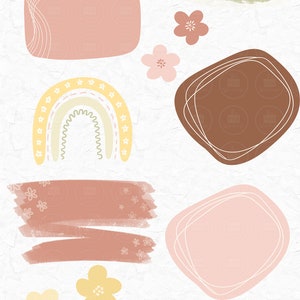 MODERN BOHO ELEMENTS - 60 Png Clip Art Designs - Instant Download 300 ...