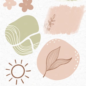 MODERN BOHO ELEMENTS - 60 Png Clip Art Designs - Instant Download 300 ...