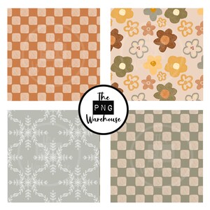 RETRO BOHO Patterns - Digital Paper Pack - 12 Jpegs - Instant Download ...