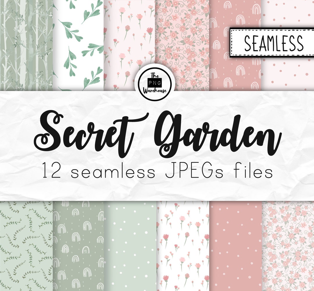 SECRET GARDEN Digital Paper Pack 12 Jpegs Instant - Etsy