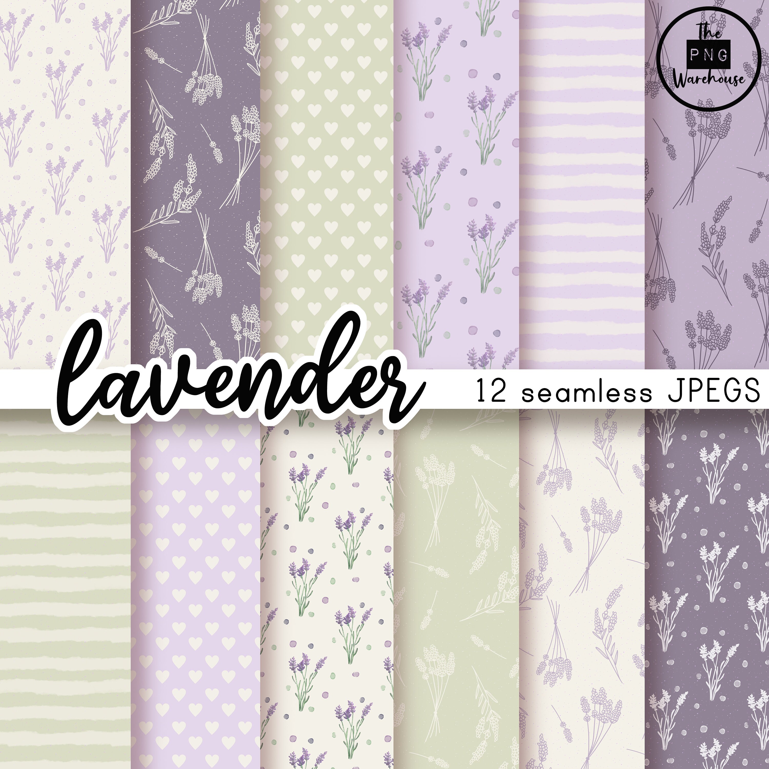 LAVENDER - Digital Paper Pack - 12 Jpegs - Instant Download - 300dpi ...