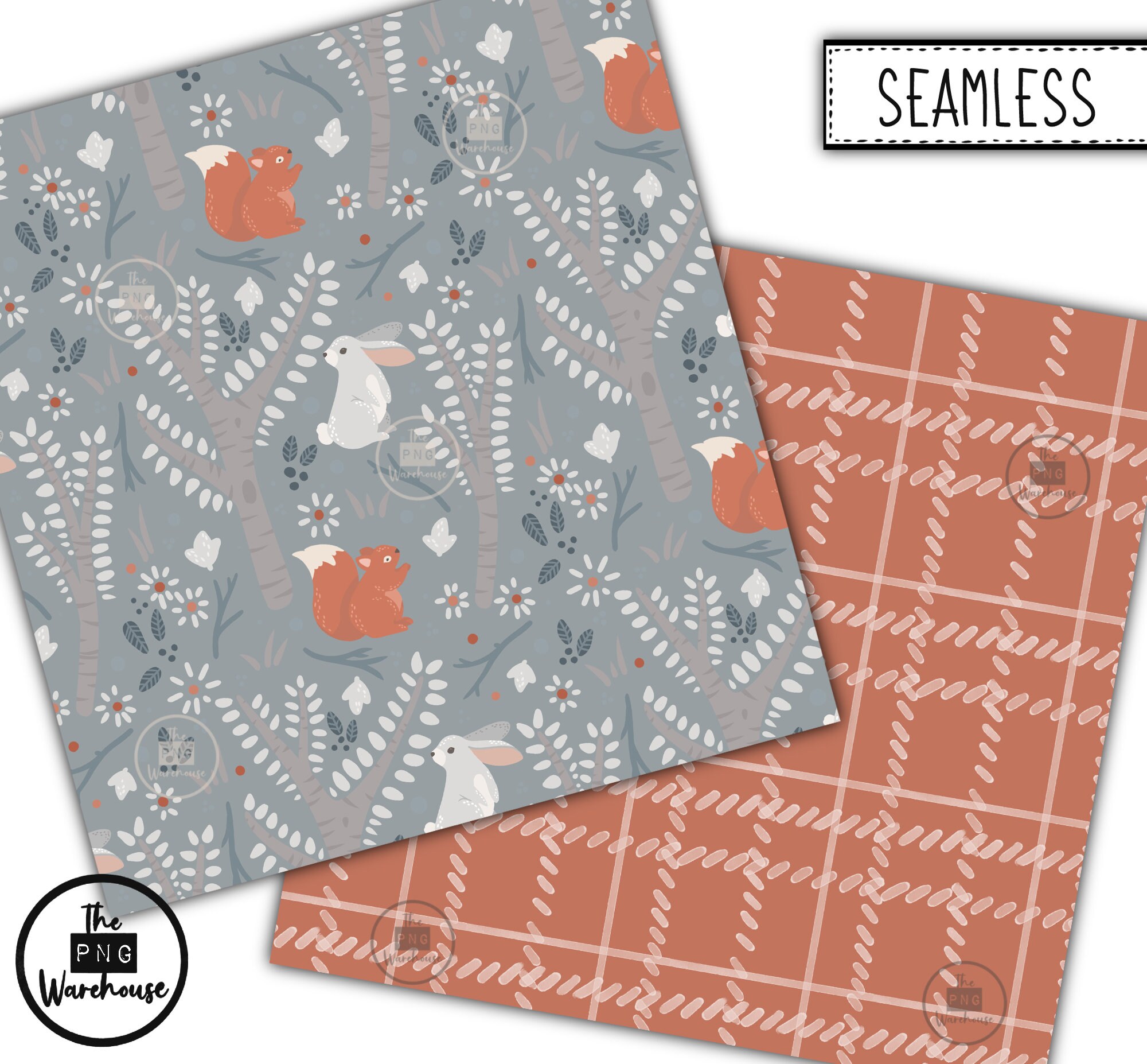 SCANDI FOREST Seamless Digital Paper Pack 12 Jpegs - Etsy UK