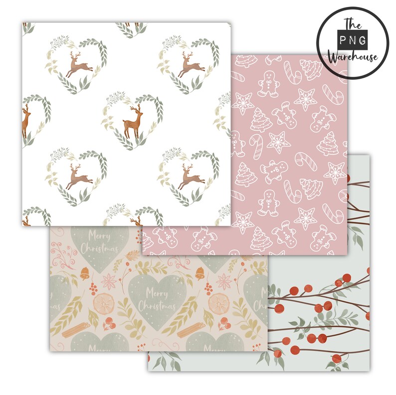 CHRISTMAS WISH - Digital Paper Pack - 12 Jpegs - Instant Download ...