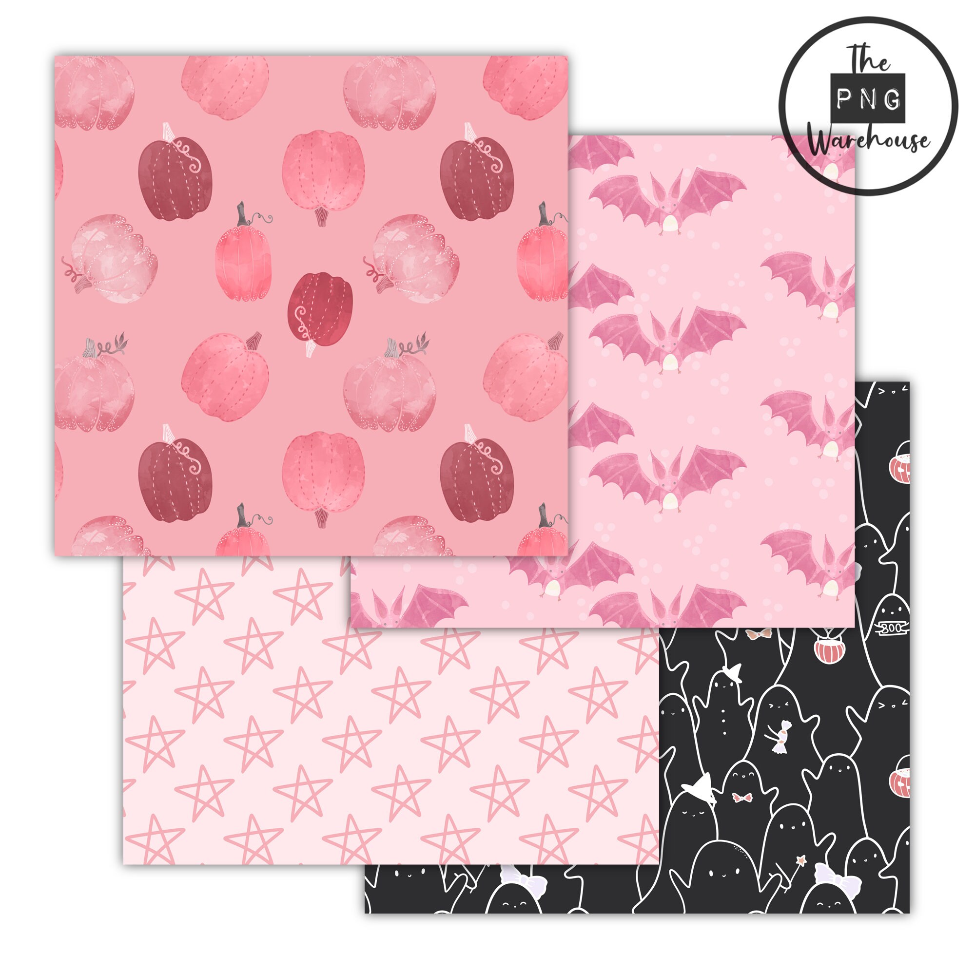 PINK HALLOWEEN Digital Paper Pack 12 Jpegs Instant - Etsy