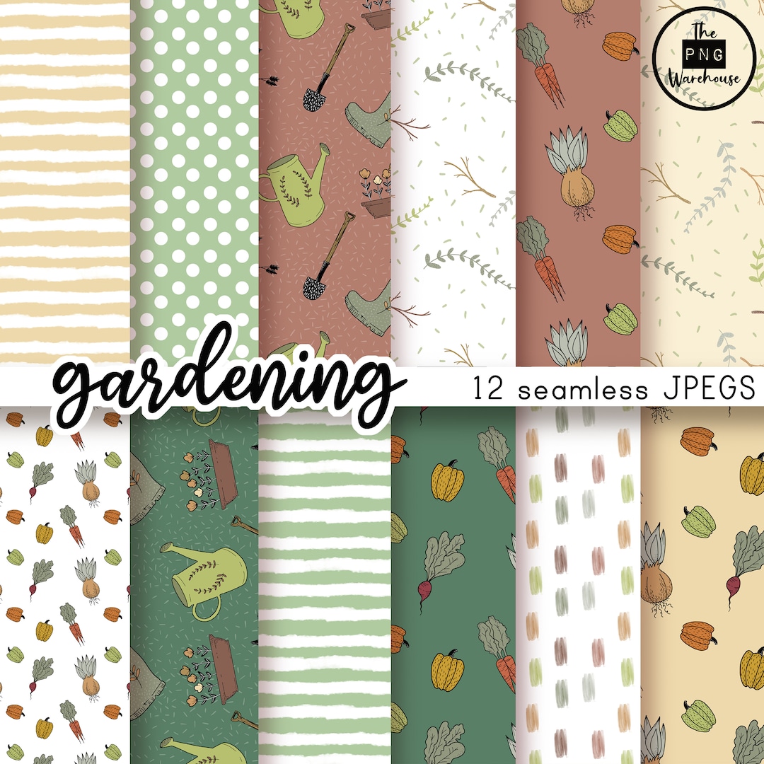 GARDENING - Digital Paper Pack - 12 Jpegs - Instant Download - 300dpi ...