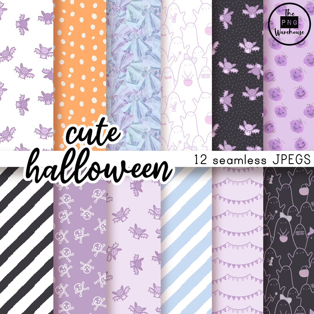 CUTE HALLOWEEN - Digital Paper Pack - 12 Jpegs - Instant Download ...