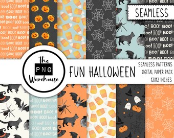 BRIGHT HALLOWEEN Digital Paper Pack 12 Jpegs Instant | Etsy
