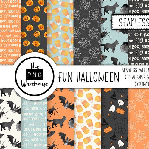BRIGHT HALLOWEEN Digital Paper Pack 12 Jpegs Instant - Etsy