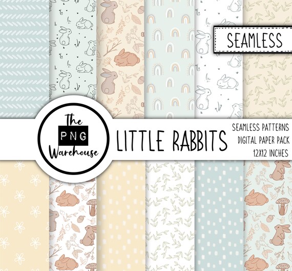 LITTLE RABBITS Seamless Digital Paper Pack 12 Jpegs - Etsy
