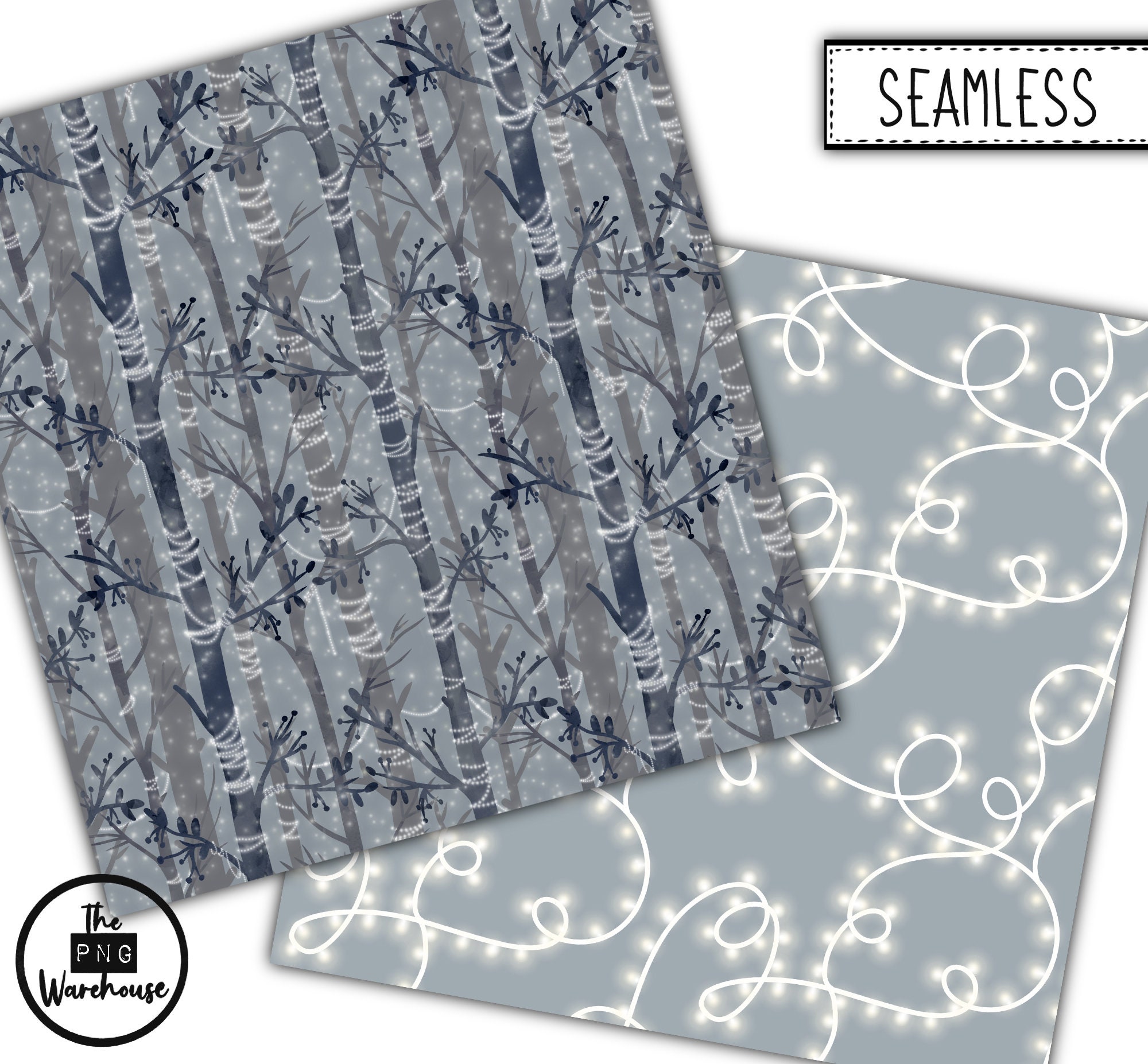 WINTER LIGHTS Digital Paper Pack 12 Jpegs Instant | Etsy