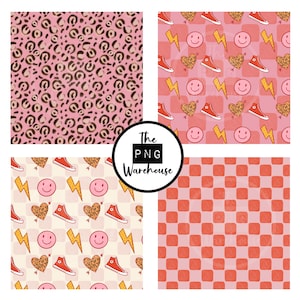 Retro Pop Punk Patterns - Digital Paper Pack - 12 Jpegs - Instant ...