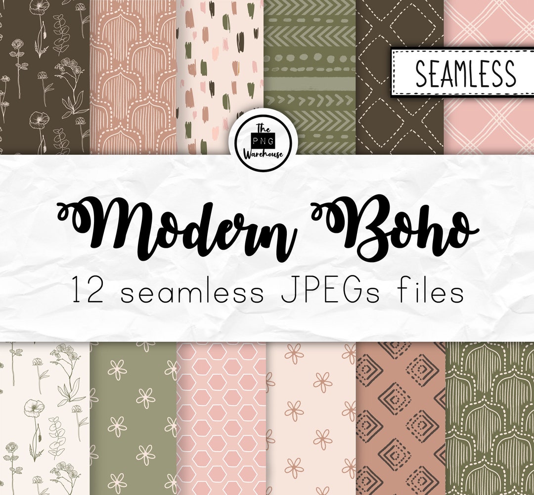 MODERN BOHO - Seamless Digital Paper Pack - 12 Jpegs - Instant Download ...