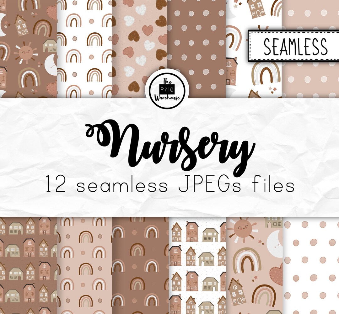 NURSERY - Digital Paper Pack - 12 Jpegs - Instant Download - 300dpi ...