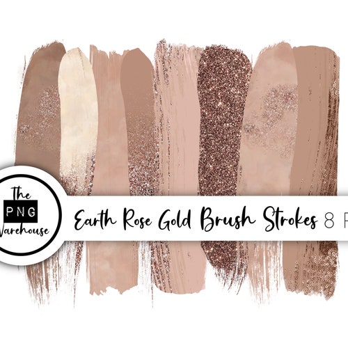 11 ROSE GOLD Brush Strokes 11 Png Clip Art Designs Instant - Etsy UK