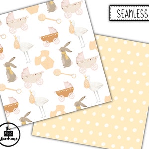 NEUTRAL BABY SHOWER - Digital Paper Pack - 12 Jpegs - Instant Download ...