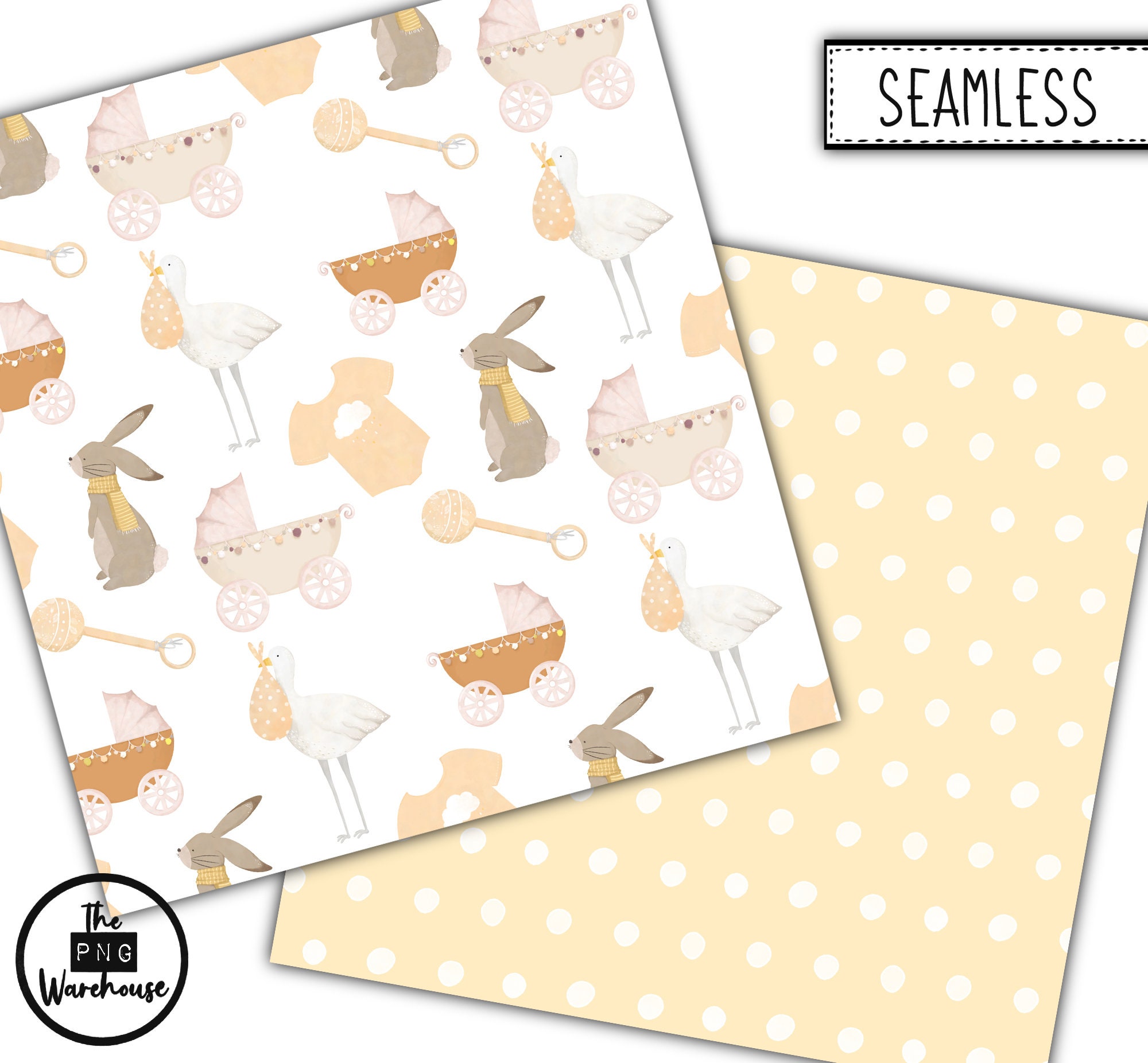 NEUTRAL BABY SHOWER Digital Paper Pack 12 Jpegs Instant - Etsy UK