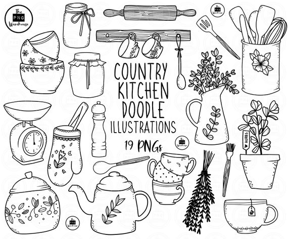 Country Line Art Drawings